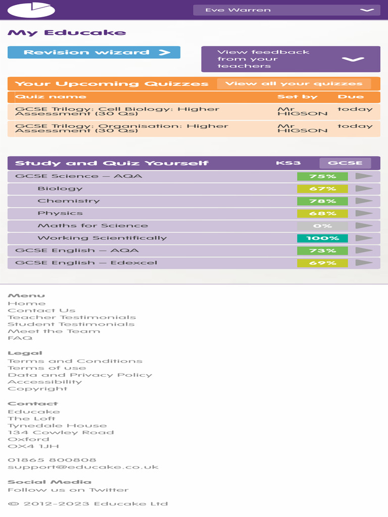 Educake - Online Formative Assessment For Homework and Classwork ...