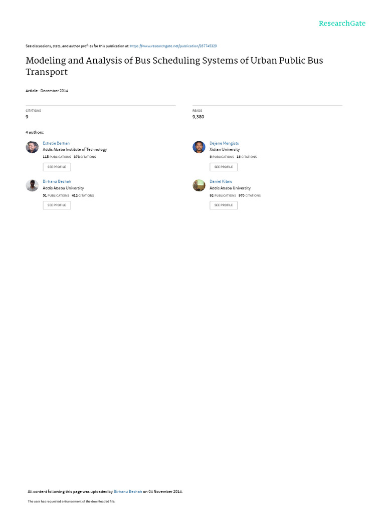 Optimizing Urban Bus Scheduling | PDF | Scheduling (Production Processes) | Mathematical ...