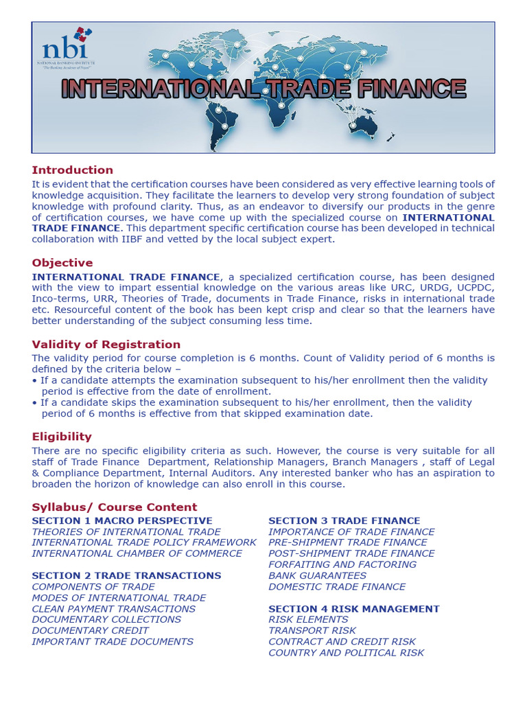 International Trade Finance | PDF | Risk | Trade