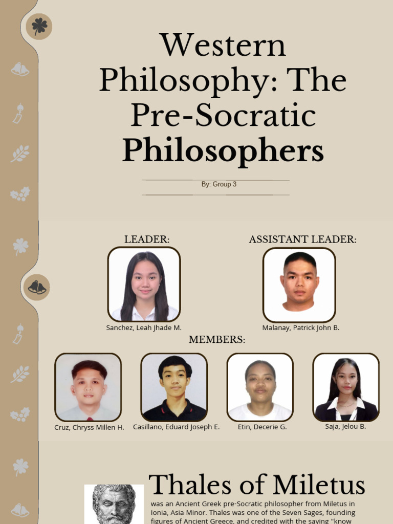 Western Philosophy The Pre Socratic Philosophers GROUP 3 - 20240211 ...