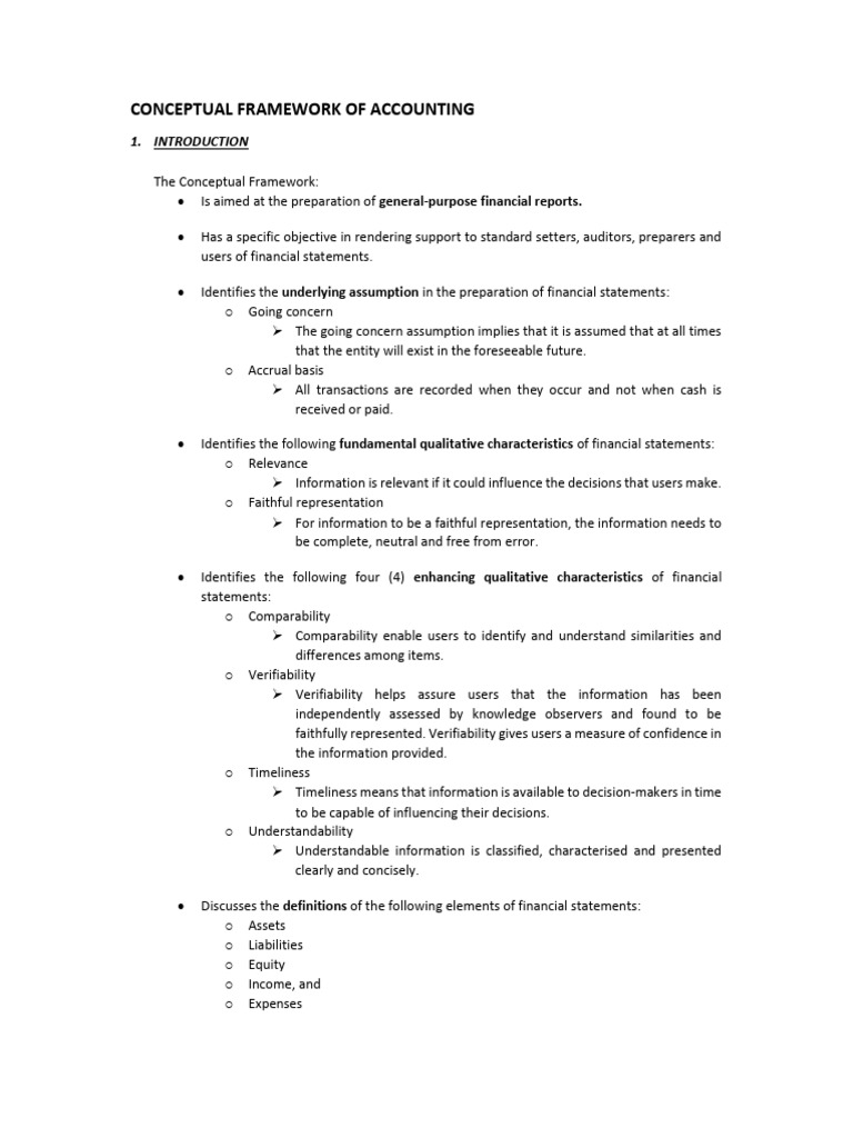 Summary+ +Conceptual+Framework | PDF | Equity (Finance) | Income