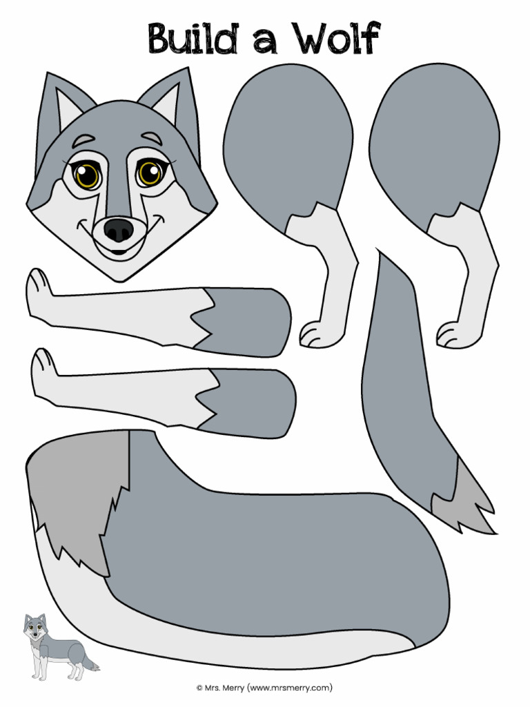 Wolf Craft For Kids - Mrs Merry Printablesasd | PDF