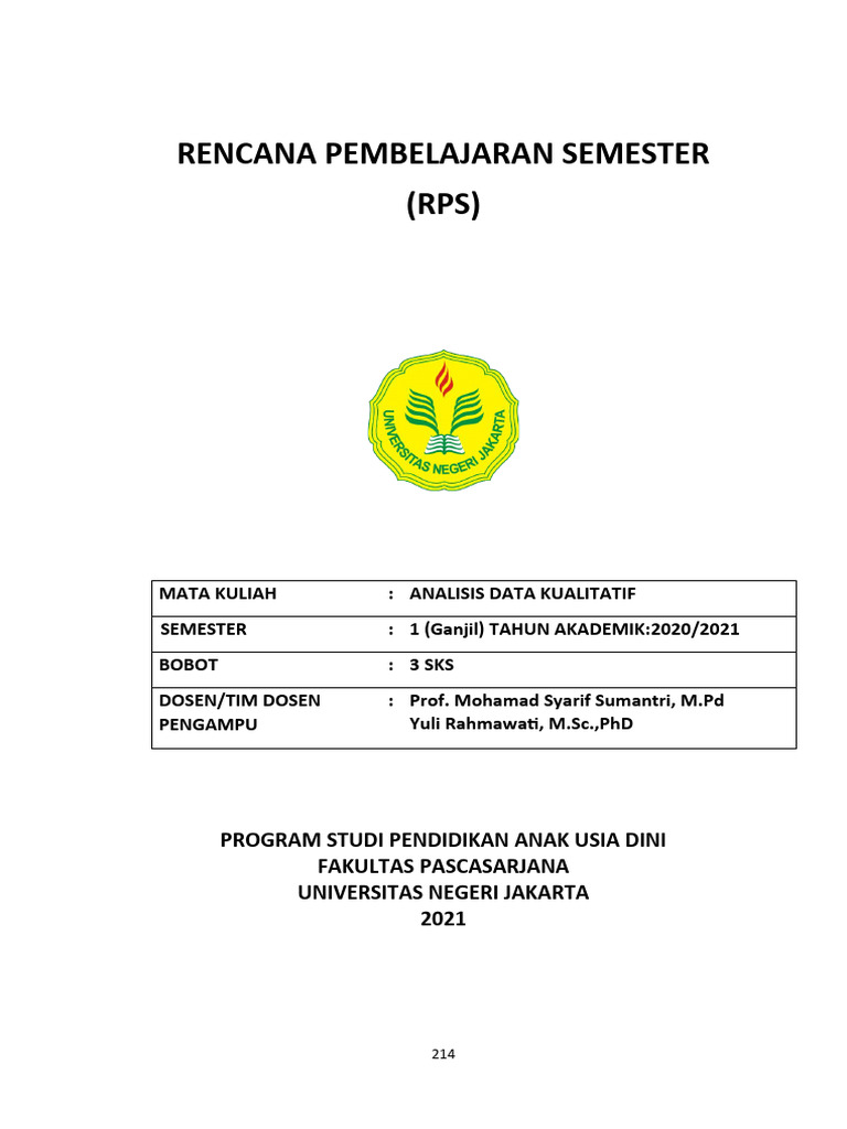 Analisis Data Kualitatif PAUD UNJ | PDF