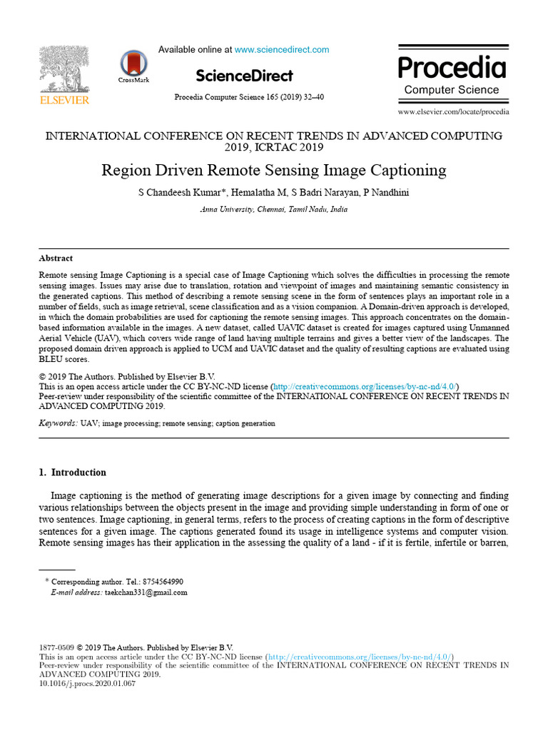 Region Driving Remote Sensing Image Captioning | PDF | Artificial Neural Network | Learning