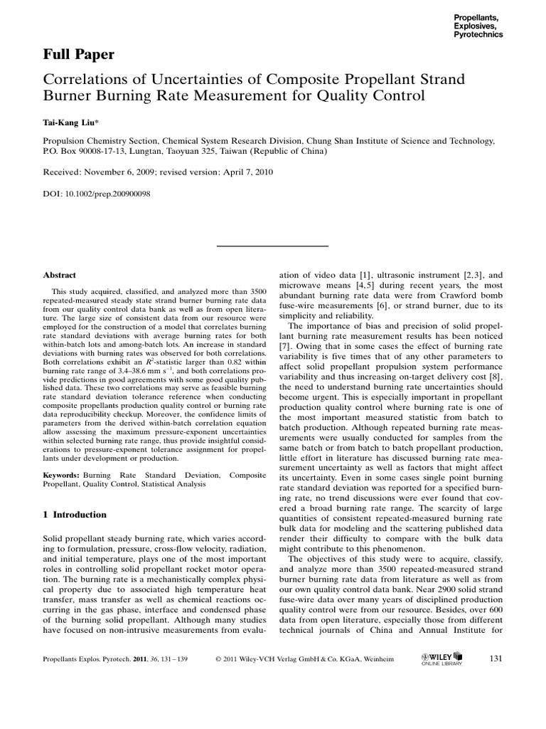 Propellants Explo Pyrotec - 2011 - Liu - Correlations of Uncertainties of Composite Propellant ...