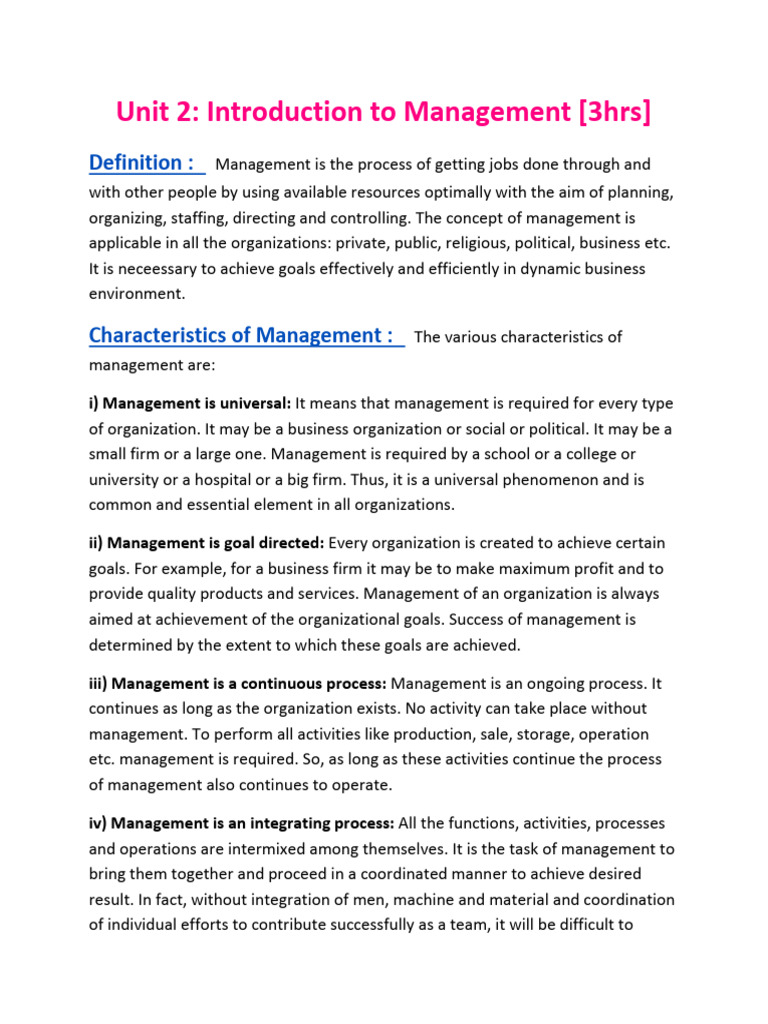 POM Unit-2 | PDF | Goal | Expert