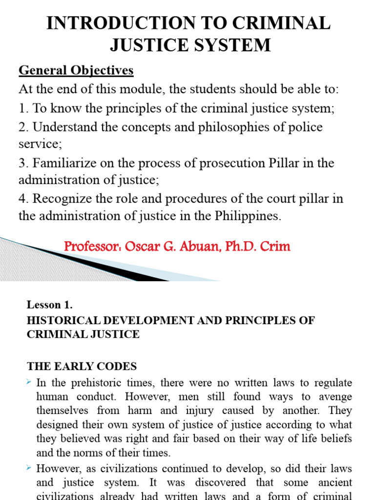 CLJ 1 Intro To The Philippine Criminal Justice System | PDF ...
