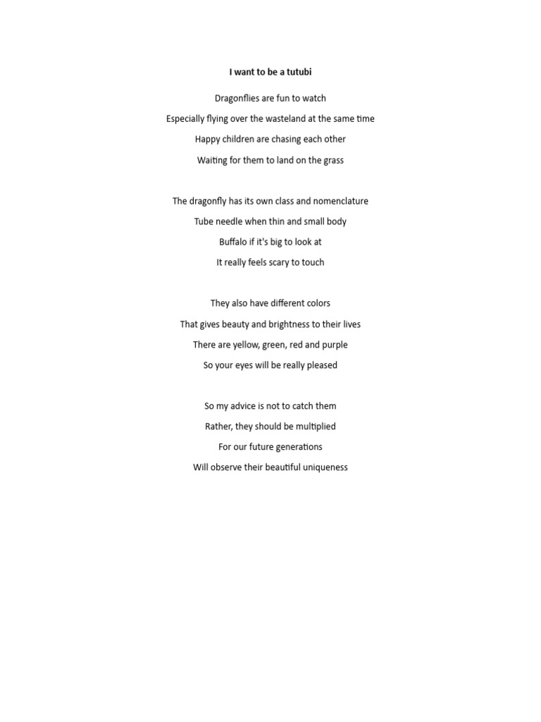 I Want To Be A Tutubi | PDF | Home & Garden | Science & Mathematics