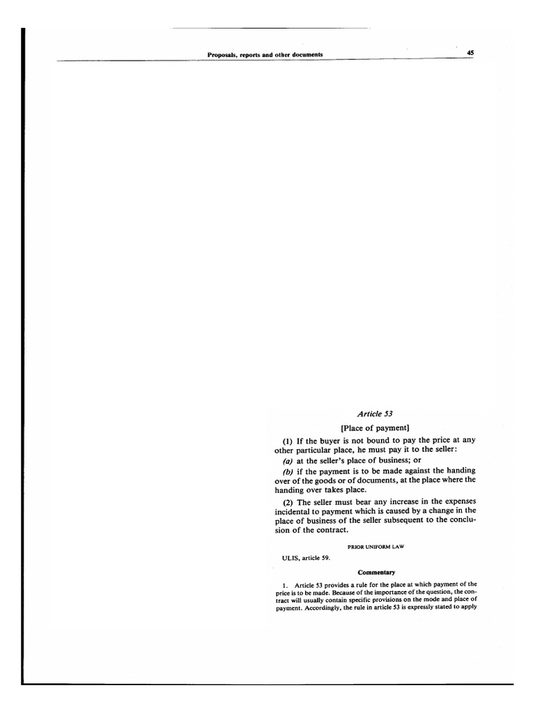 Secretariat-Commentary Article 57 CISG | PDF | Prices | Sales