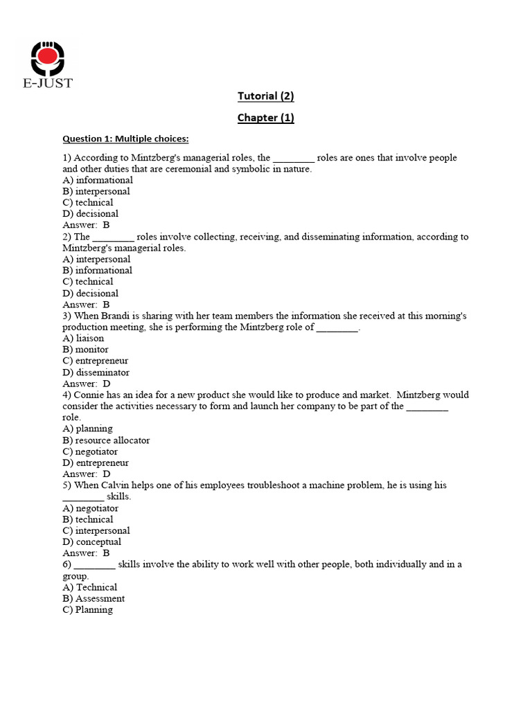 Tutorial 2-Answer | PDF | Business | Communication