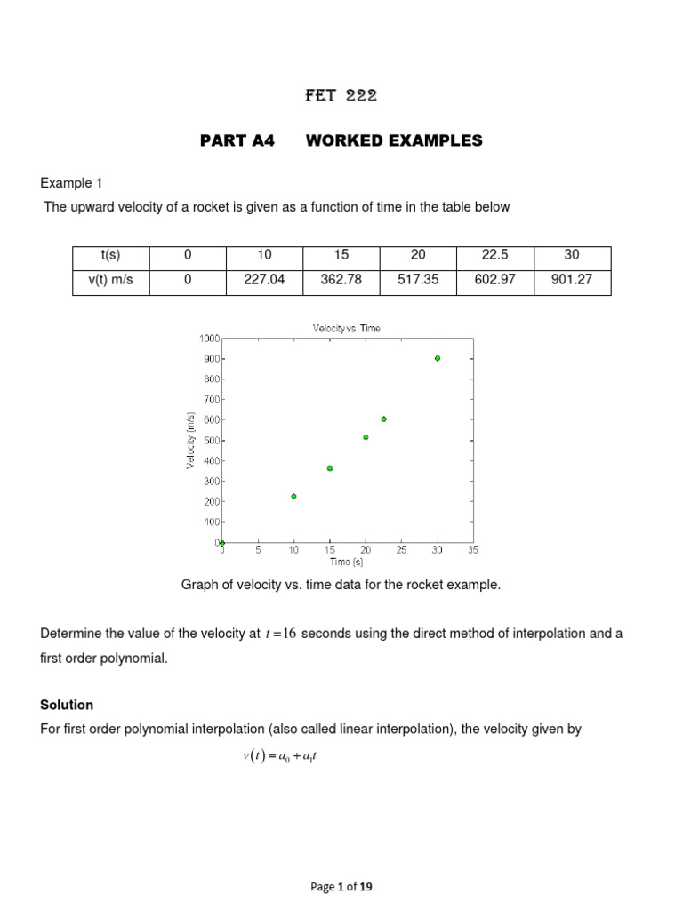 Fet 222 A4 Worked Examples | PDF | Interpolation | Polynomial