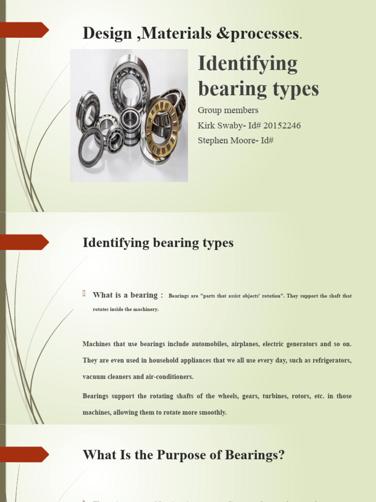 Design, Materials &processes Identifying Bearing | PDF | Bearing ...