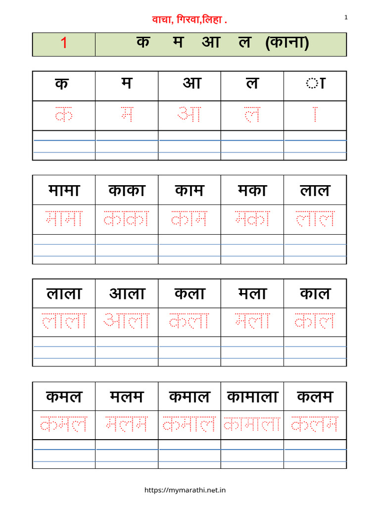 Marathi ReadTracewrite | PDF