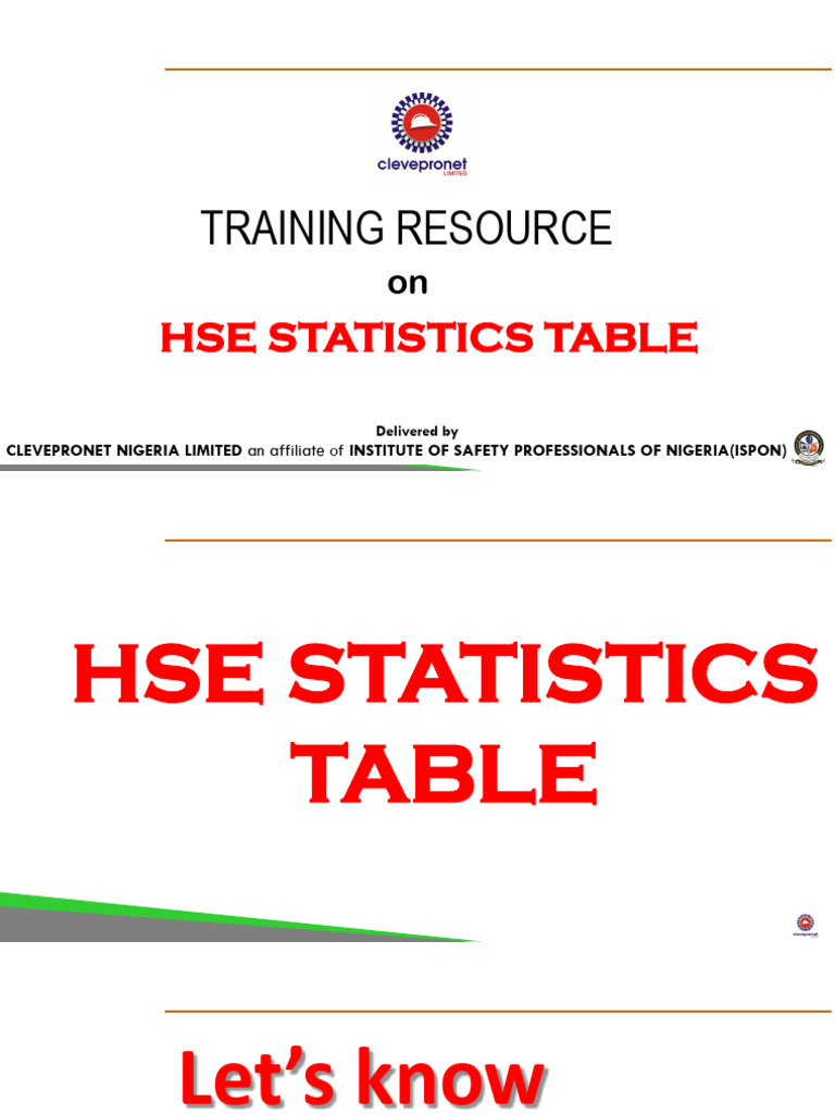 HSE Statistics Table | PDF | Occupational Safety And Health | Safety