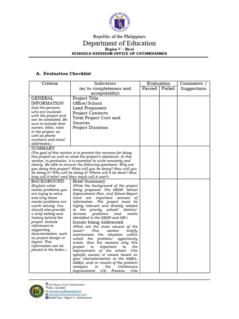 Innovation Project and IGP Evaluation Checklist | PDF | Risk | Methodology