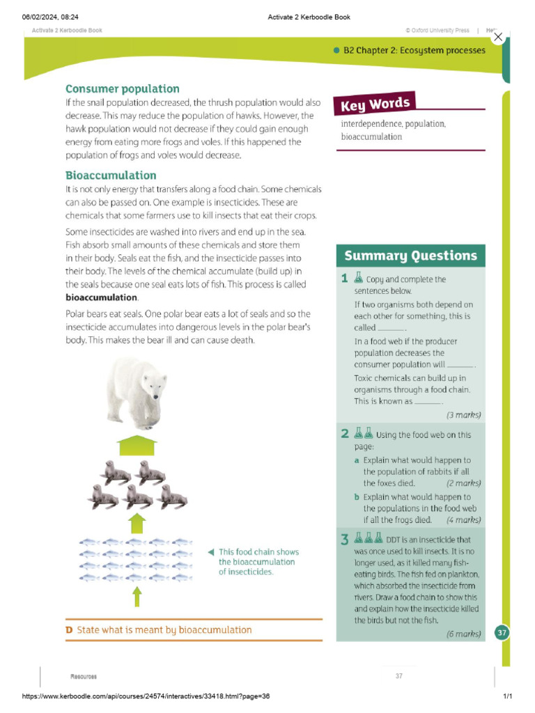 B2 2.8 Disruption To Food Chains and Webs pg2 | PDF