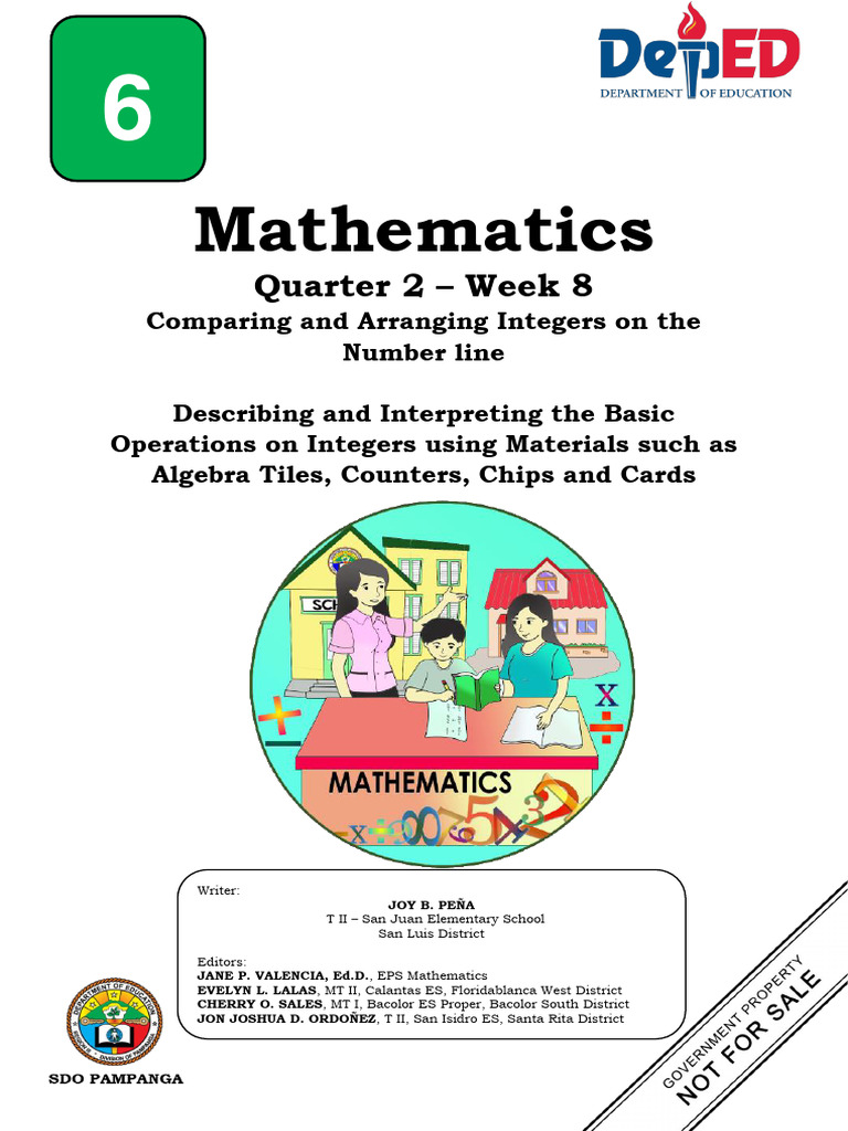 Math - Gr6 - Q2 - Week-08 - Comparing and Arranging Integers On The Number Line | PDF | Numbers ...