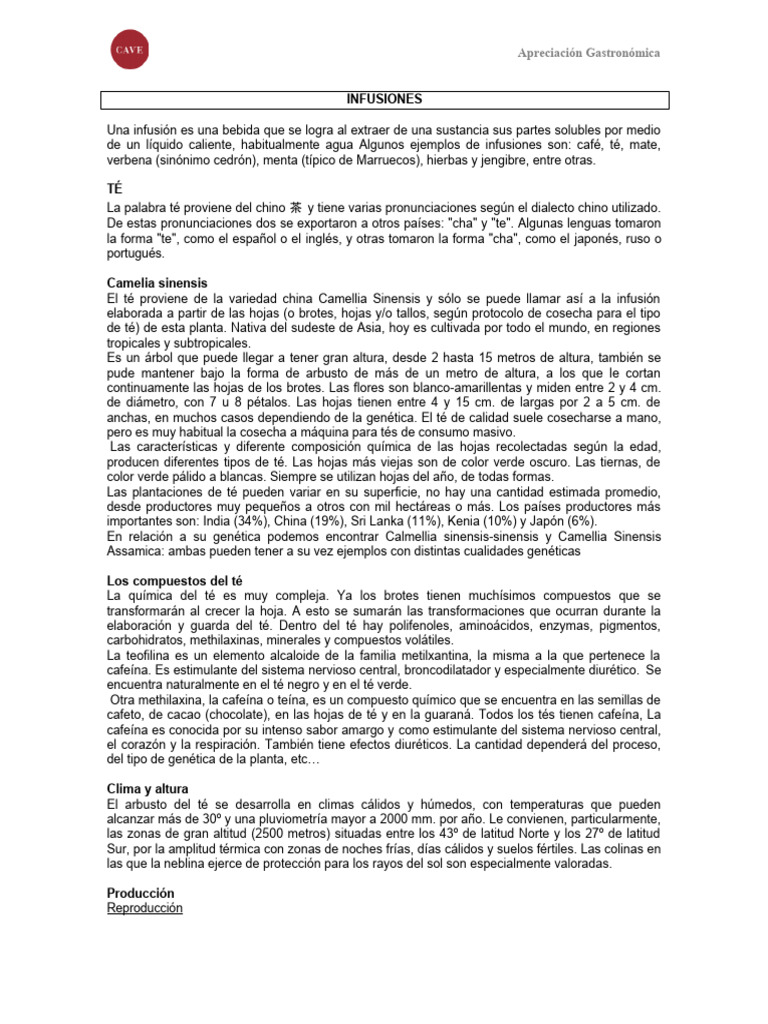Manual Apreciación Gastronómica Té y Café 2022.TextMark | PDF | Té ...