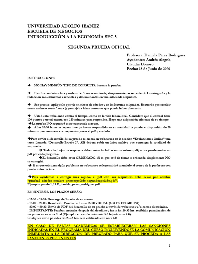 Economía 1 Pauta Prueba 2 | PDF | Oferta y demanda | Mercado (economía)