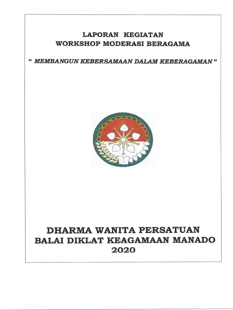 Lap. DWP BDK Manado Moderasi Beragama | PDF