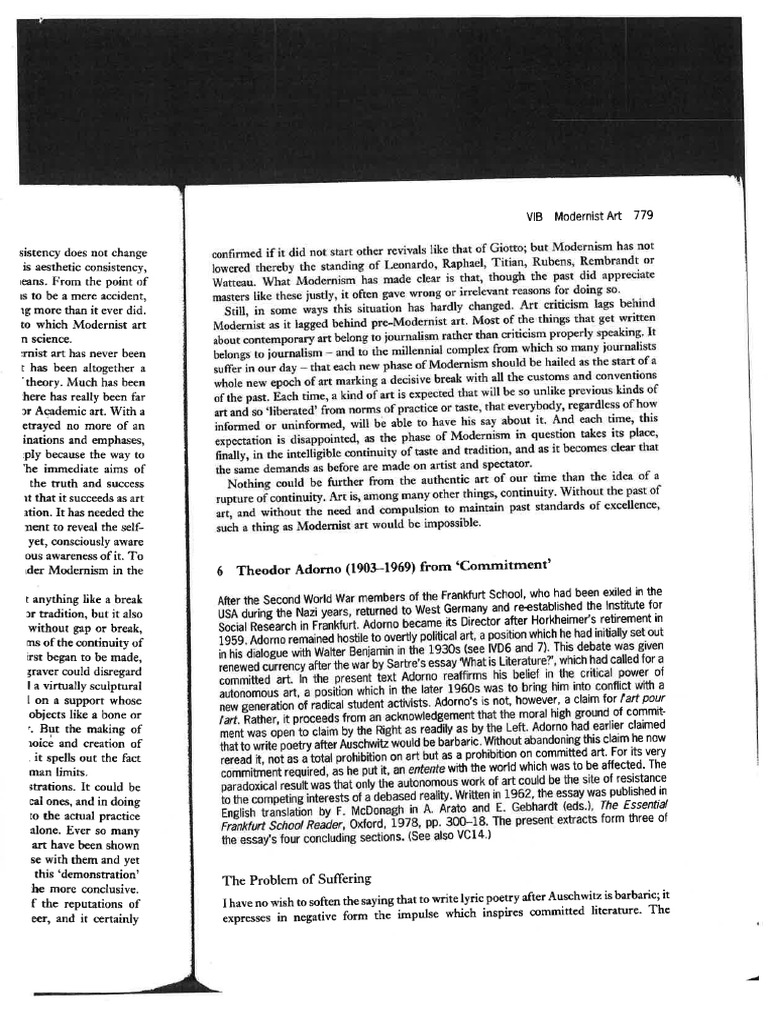 Adorno Commitment | PDF