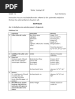 Salt Analysis Class 11 and 12 | PDF