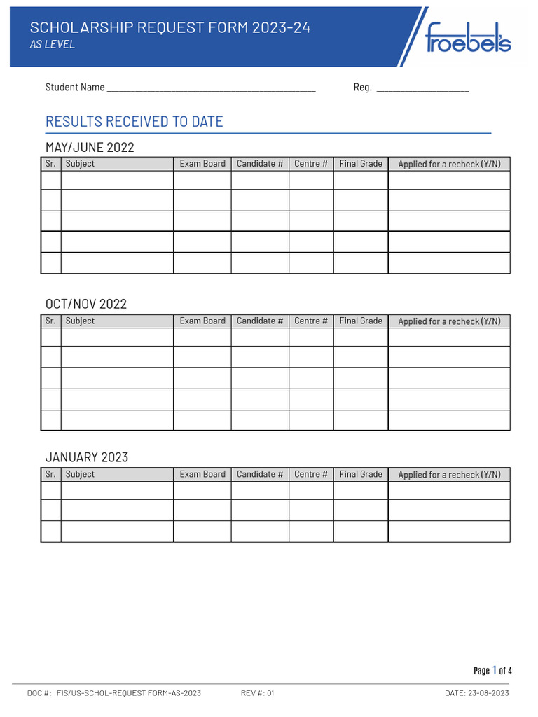 Us - Scholarship Request Form - As Level 2023-24 | PDF | Finance ...