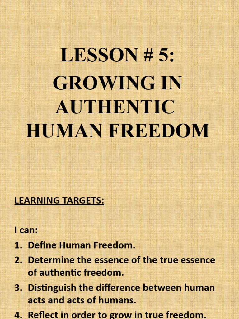 Lesson 5 Growing in Authentic Freedom | PDF | Jesus