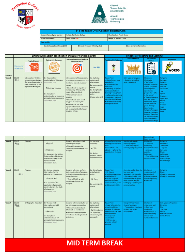 Graphics Planning Grid | PDF | Learning | 3 D Computer Graphics