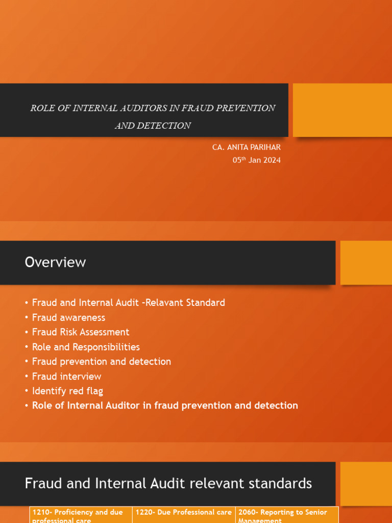 Role of Internal Auditors in Fraud Prevention | PDF | Internal Audit | Audit