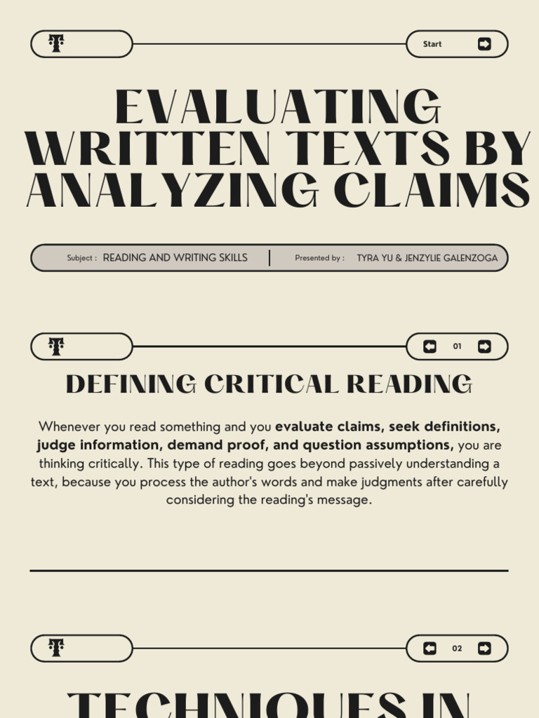 Evaluating Written Texts by Analyzing Claims | PDF | Argument | Essays