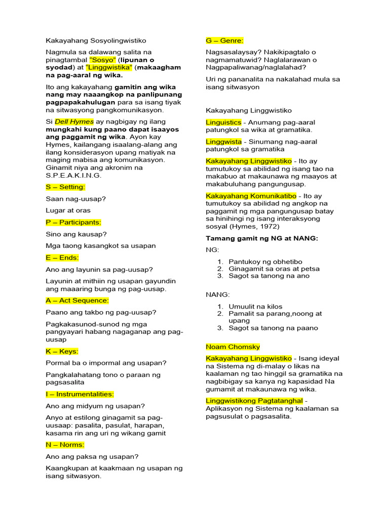 Syodad) at "Linggwistika" (Makaagham Na Pag-Aaral NG Wika. Nang May ...