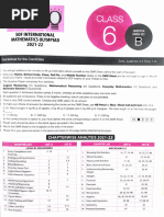 Class 6 Imo 4 Years Sample Paper Pdf Integer Test Assessment