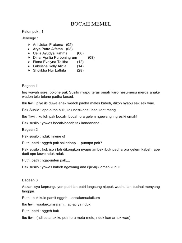 Bocah Memel | PDF