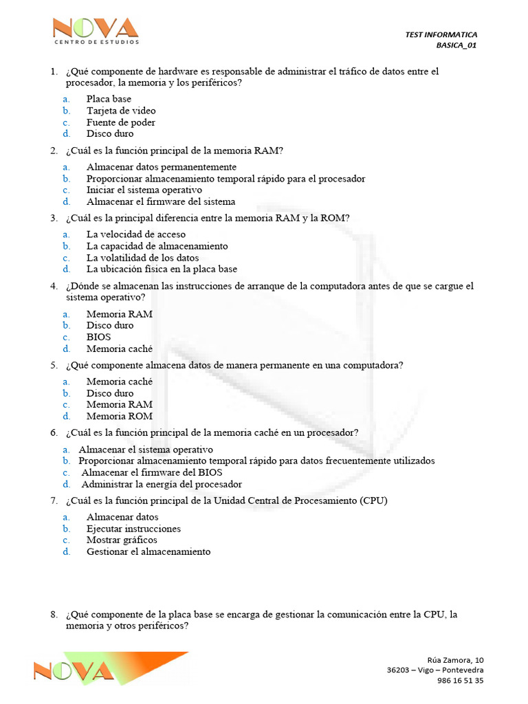 19 - 01 - 24 - Test Informática Básica I | PDF | Protocolos de internet ...