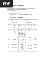 Laplace Formula Sheet | PDF