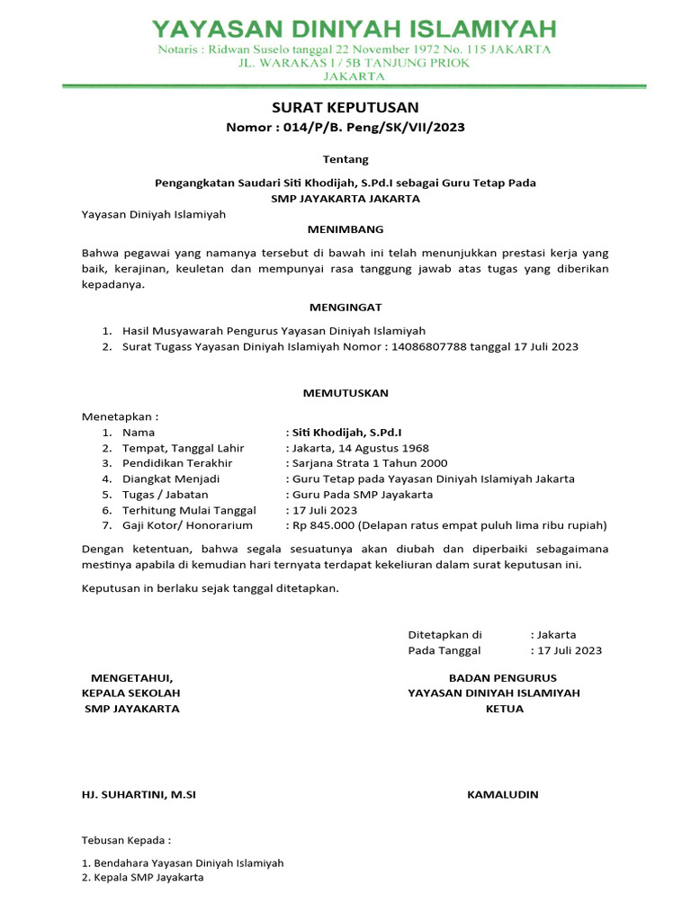 Surat Keputusan | PDF