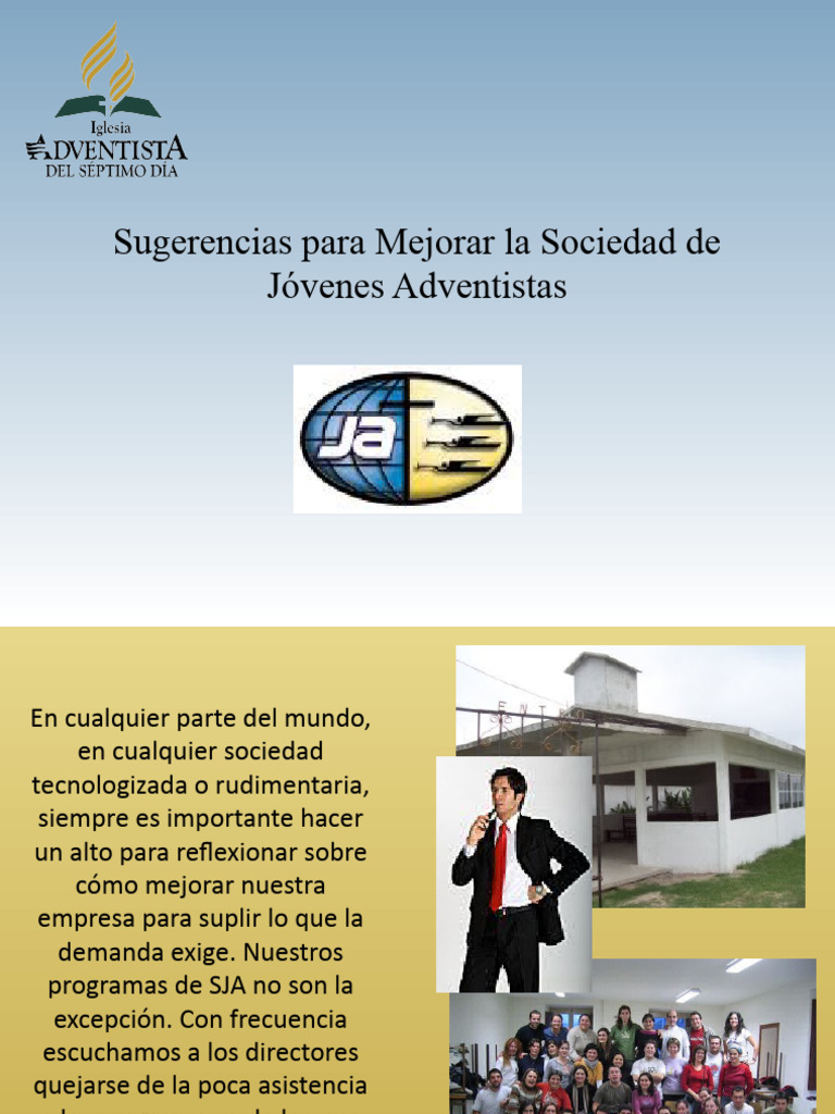 Sugerencias Para Mejorar La Sociedad de Jóvenes Adventistas | PDF | Iglesia Adventista del ...