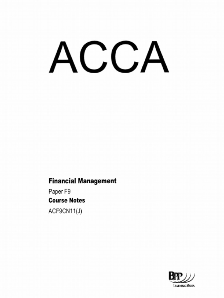 Acca F9 | PDF