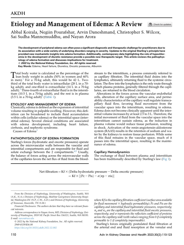 Etiology and Management of Edema | PDF | Edema | Heart Failure