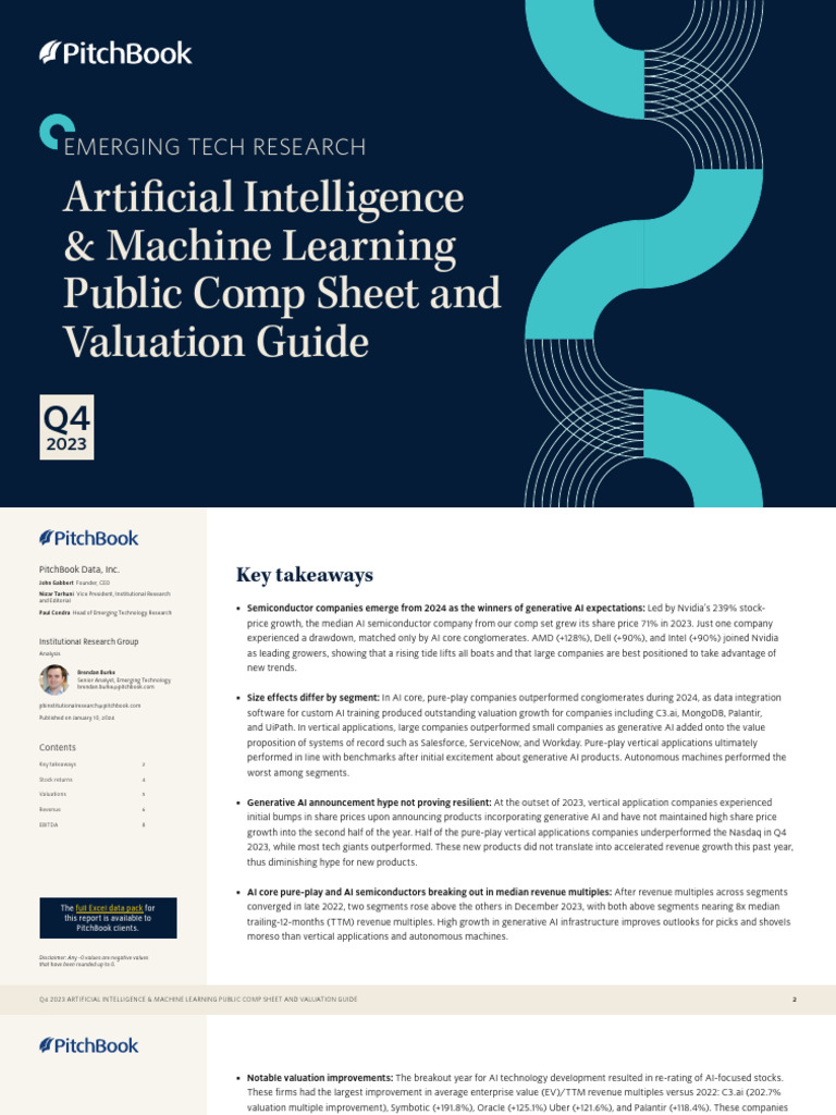 Q4 2023 Artificial Intelligence Machine Learning Public Comp Sheet and Valuation Guide Preview ...