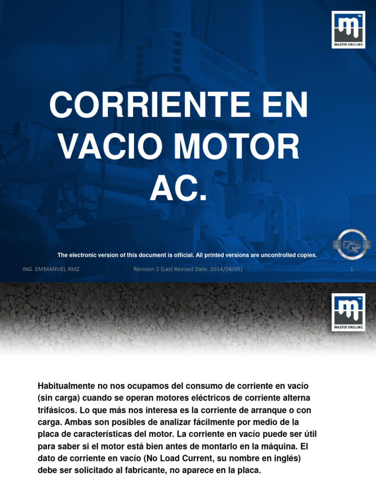 Corriente en vacío en motores eléctricos | PDF | Corriente eléctrica ...