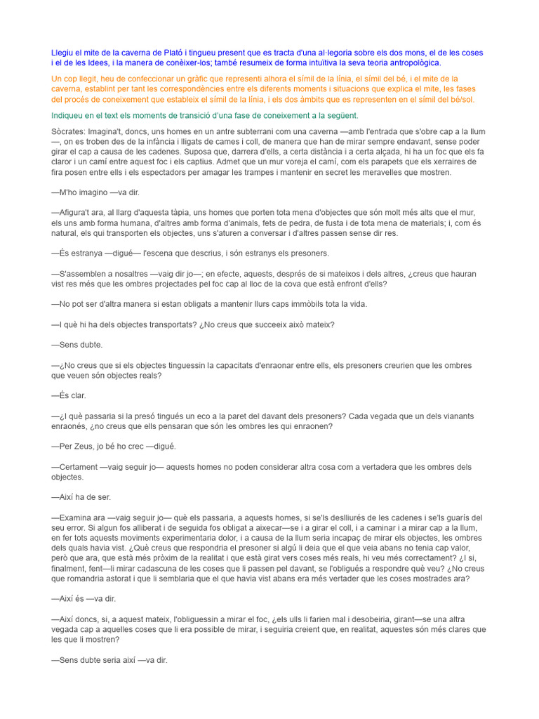 Mite Caverna Activitat | PDF