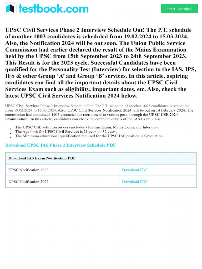 IAS Exam 2024 NotificationExam Info | PDF