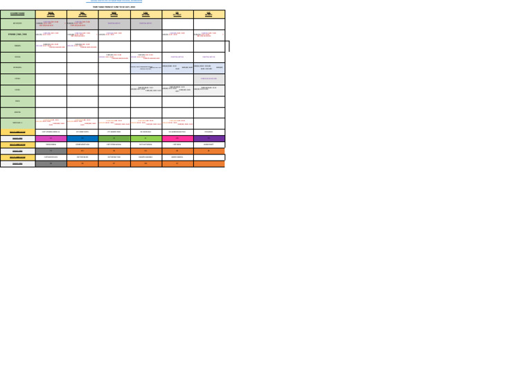 This Week New Time Table With Added Courses | PDF