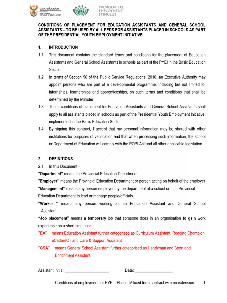 EA and GSA Contract Terms Overview | PDF | Employment | Occupational ...
