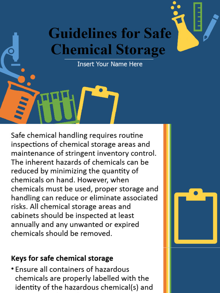 Guidelines For Safe Chemical Storage | PDF | Occupational Safety And ...