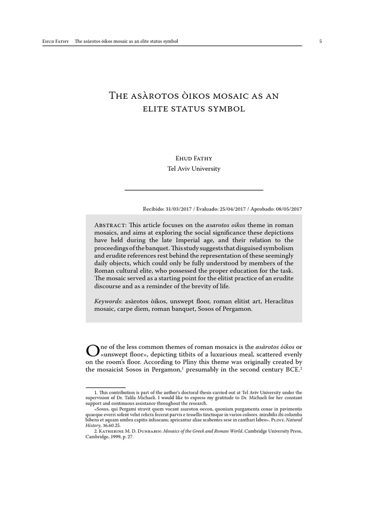 Unswept Floor As Status Symbol | PDF | Roman Empire | Rhetoric