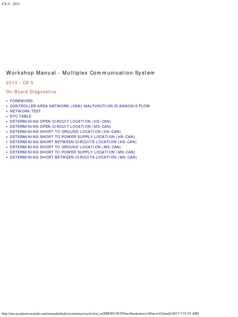 CX-5 - Multiplex Communication System | PDF | Power Supply | Electrical Network