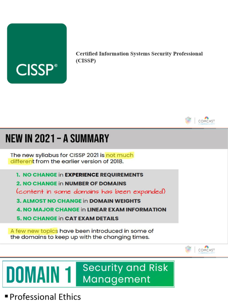 CISSP - Domain 1 Part 1 | PDF | Transport Layer Security | Encryption